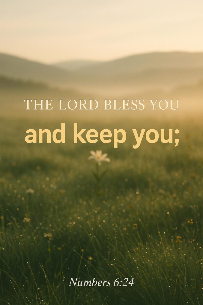 Numbers 6:24 - The LORD bless you and keep you.
